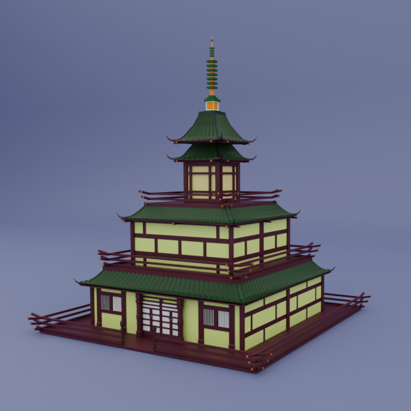 Low Poly old Chinese House by CG_ABDELHAK | 3DOcean