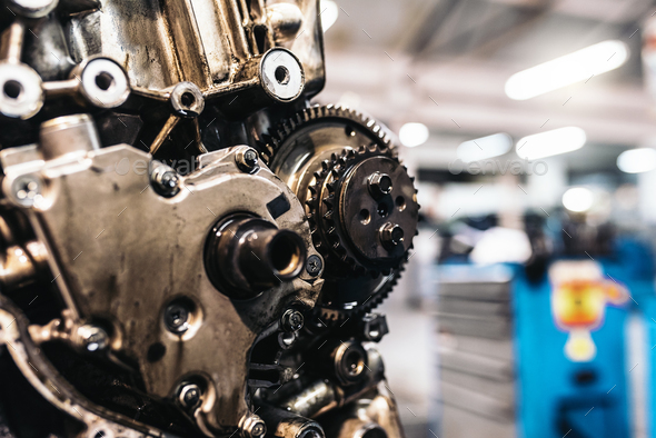 Car motor in the garage. Stock Photo by nunezimage | PhotoDune