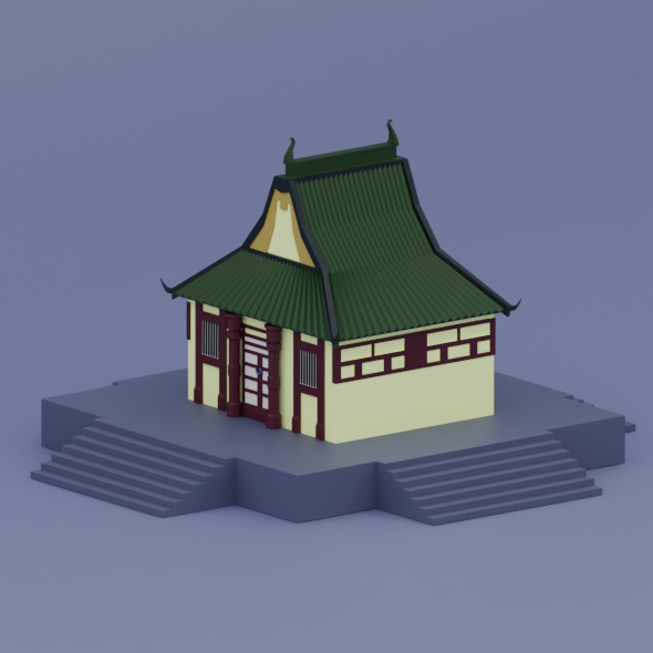 Low Poly old Chinese House by CG_ABDELHAK | 3DOcean