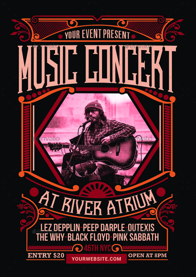 Music Concert Flyer, Print Templates | GraphicRiver