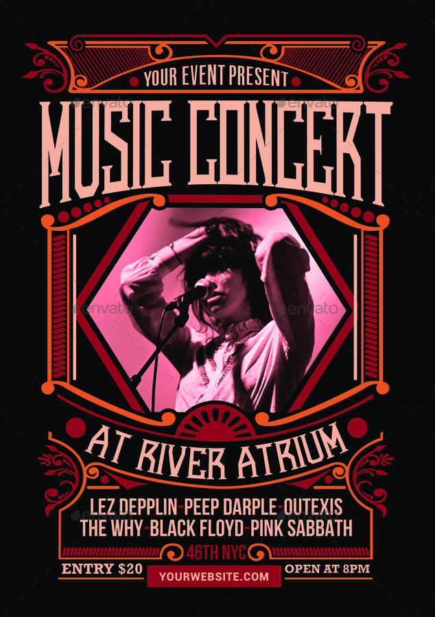 Music Concert Flyer, Print Templates | GraphicRiver