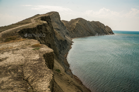 Scenic Landscape With Cliff and Sea, Ukraine, Crimea Stock Photo by ...