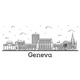Outline Geneva Switzerland City Skyline, Vectors | GraphicRiver
