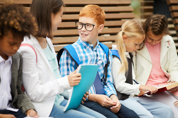 School children preparing for lesson Stock Photo by AnnaStills | PhotoDune