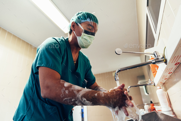 Doctor Washing Hands Before Operating. Hospital Concept. Stock Photo by ...