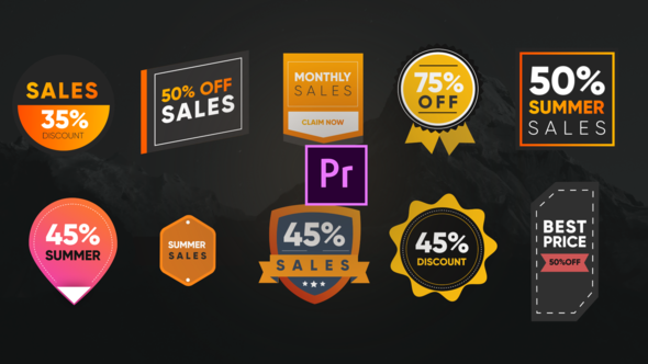 Colorful Sales Badges- Premiere Pro, Premiere Pro Templates | VideoHive