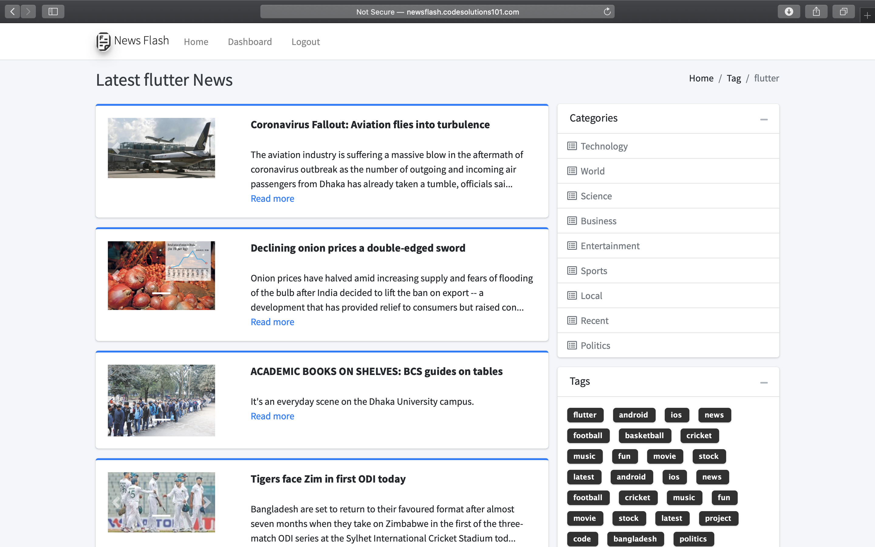 NewsFlash - News sharing portal with Flutter and Laravel by ...