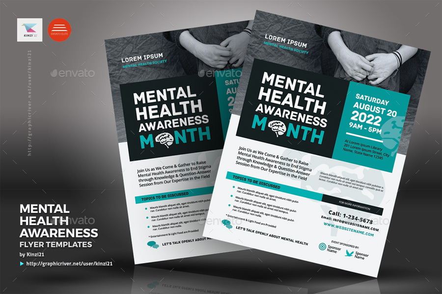 Mental Health Awareness Flyer Templates, Print Templates | GraphicRiver