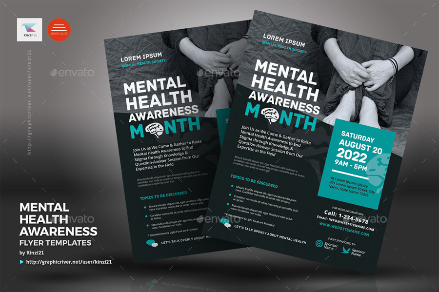 Mental Health Awareness Flyer Templates, Print Templates | GraphicRiver