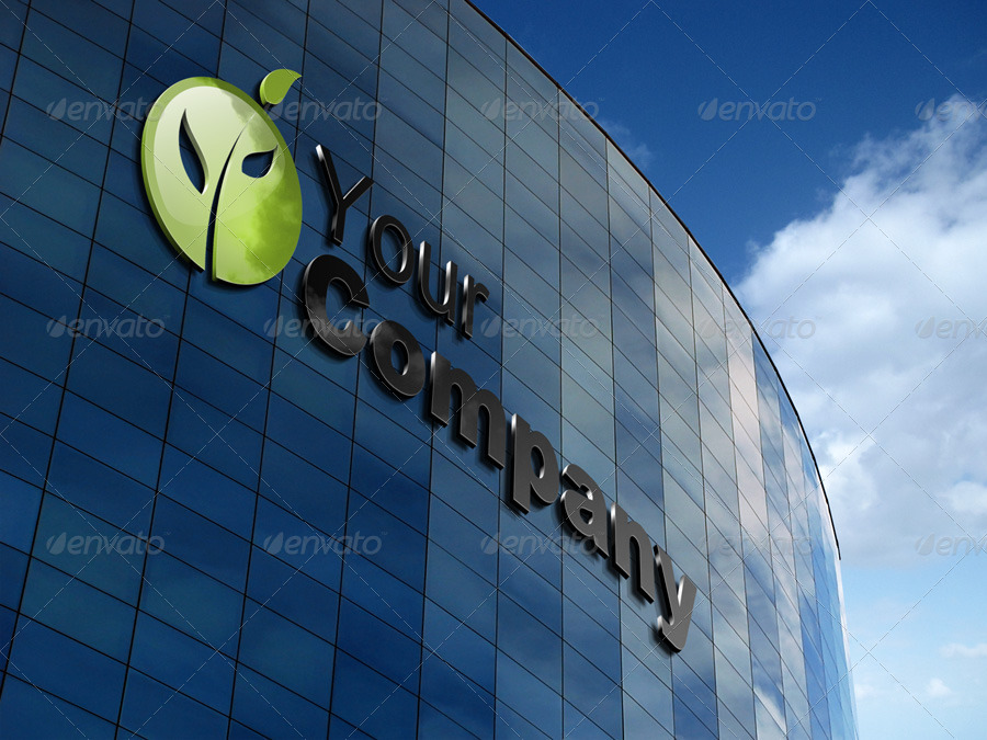 Realistic Building Logo Sign Mock-Up, Graphics | GraphicRiver