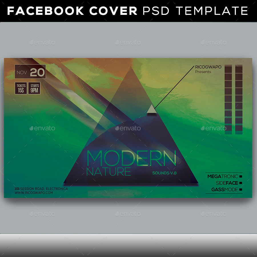 Electro Modern Nature - Facebook Event Cover Templates, Web Elements