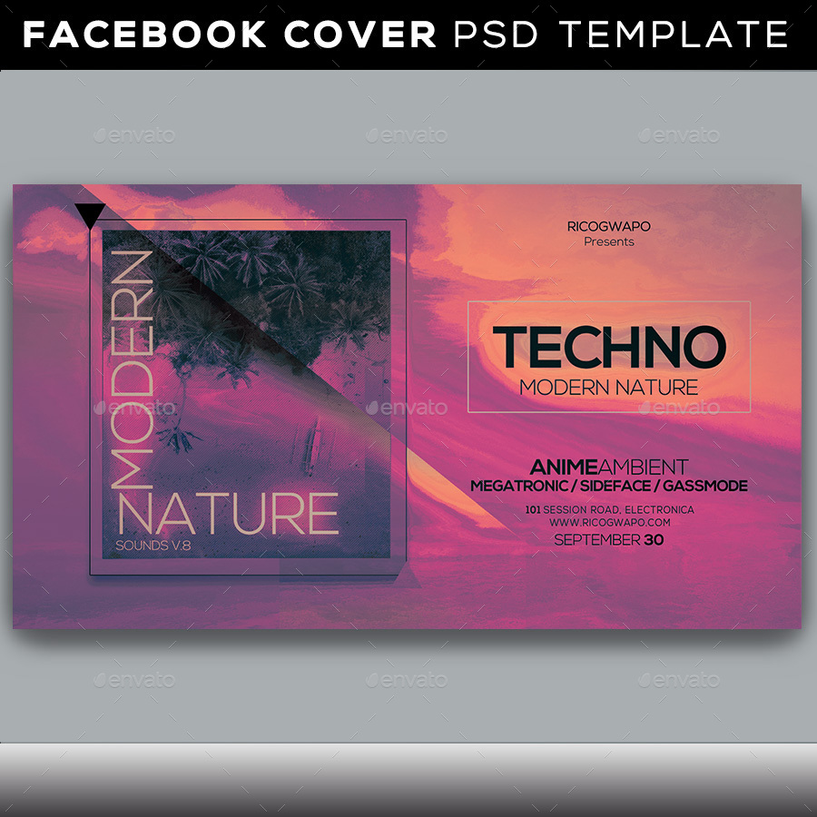 Electro Modern Nature - Facebook Event Cover Templates, Web Elements
