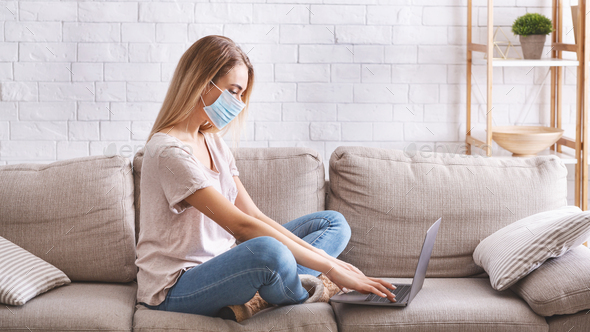 Forced isolation at home remote work is due to quarantine Stock Photo ...