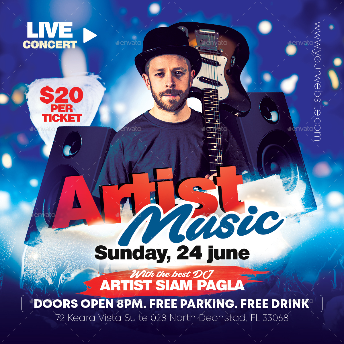 Big Artist Flyer & Social Media Post Templates, Print Templates ...