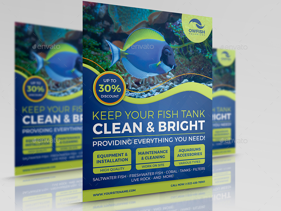 Aquarium Flyer - Fish Tank Flyer Template, Print Templates | GraphicRiver