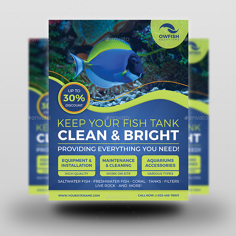 Aquarium Flyer - Fish Tank Flyer Template, Print Templates | GraphicRiver