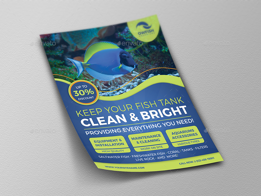 Aquarium Flyer - Fish Tank Flyer Template, Print Templates | GraphicRiver