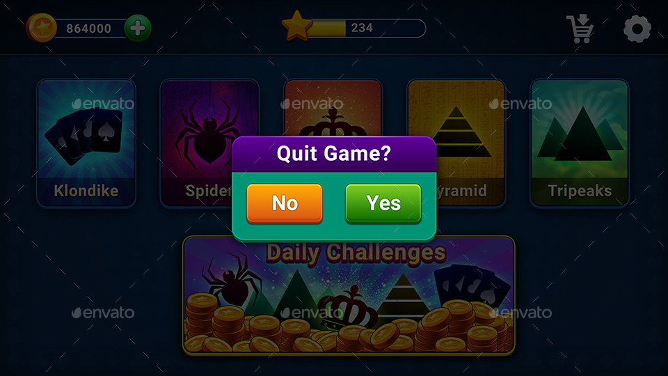 Solitaire Collection Game Kit (Vol-2), Game Assets | GraphicRiver