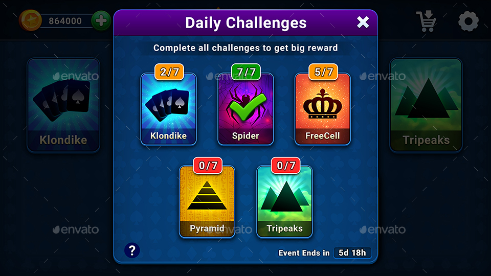 Solitaire Collection Game Kit (Vol-2), Game Assets | GraphicRiver