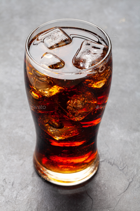Class of cola with ice cubes Stock Photo by karandaev | PhotoDune