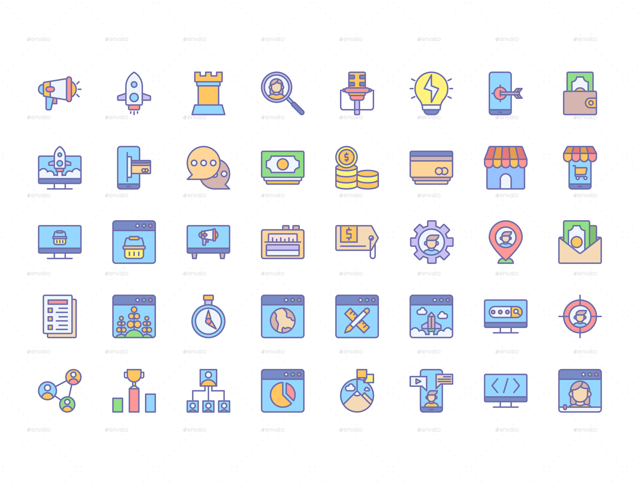 Digital Marketing icon pack, Icons | GraphicRiver