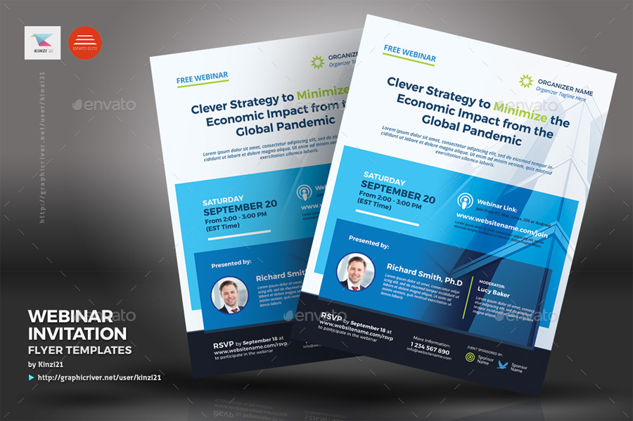 Webinar Invitation Flyer Templates, Print Templates | GraphicRiver