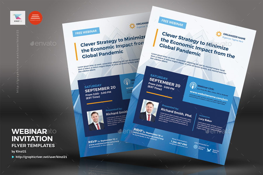 Webinar Invitation Flyer Templates, Print Templates | GraphicRiver