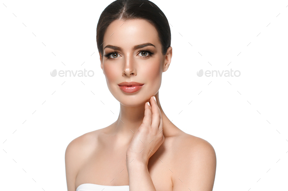 Beautyful skin care woman, beauty concept healthy face makeup, female ...