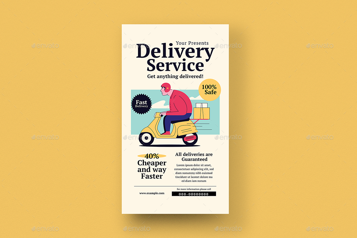 Delivery Service Flyer Set, Print Templates | GraphicRiver