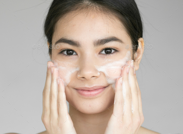 Soap face clean skin woman Stock Photo by kiraliffe | PhotoDune