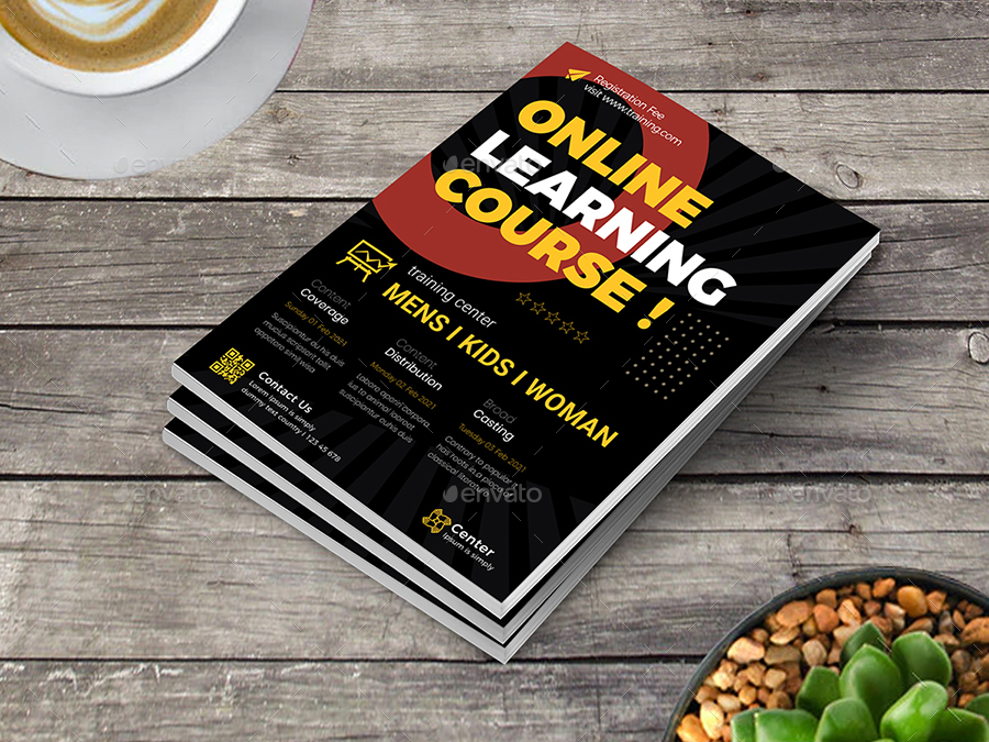 Online Learning Course Class Flyer by KitCreative | GraphicRiver
