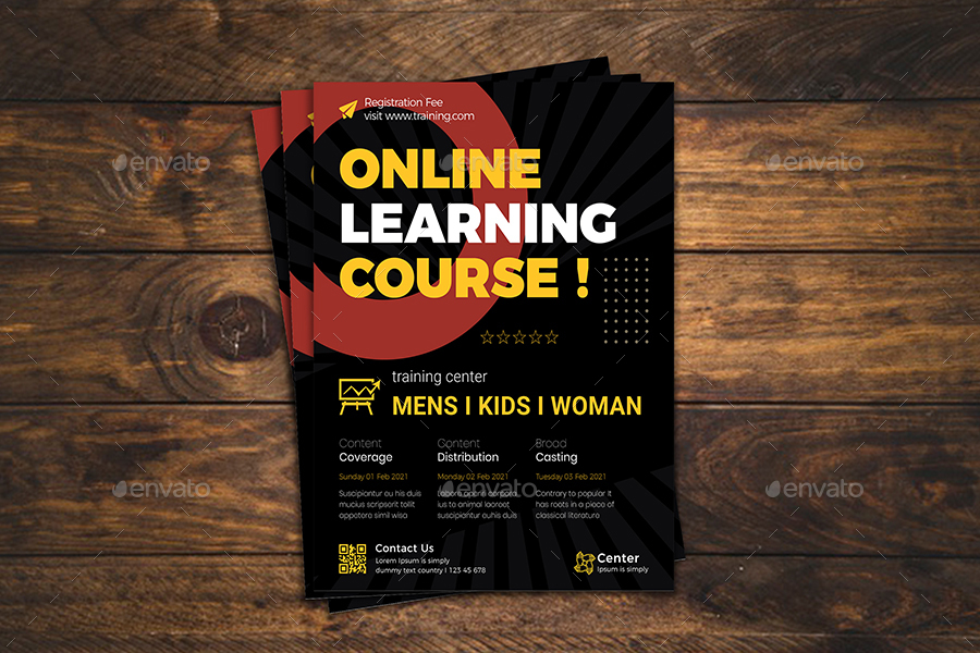 Online Learning Course Class Flyer by KitCreative | GraphicRiver