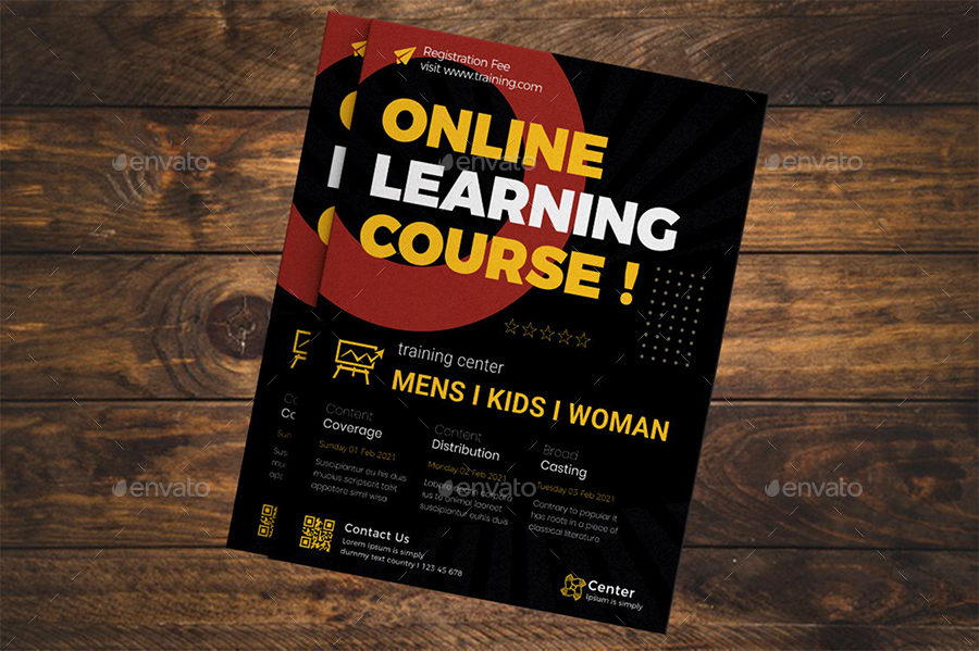 Online Learning Course Class Flyer by KitCreative | GraphicRiver