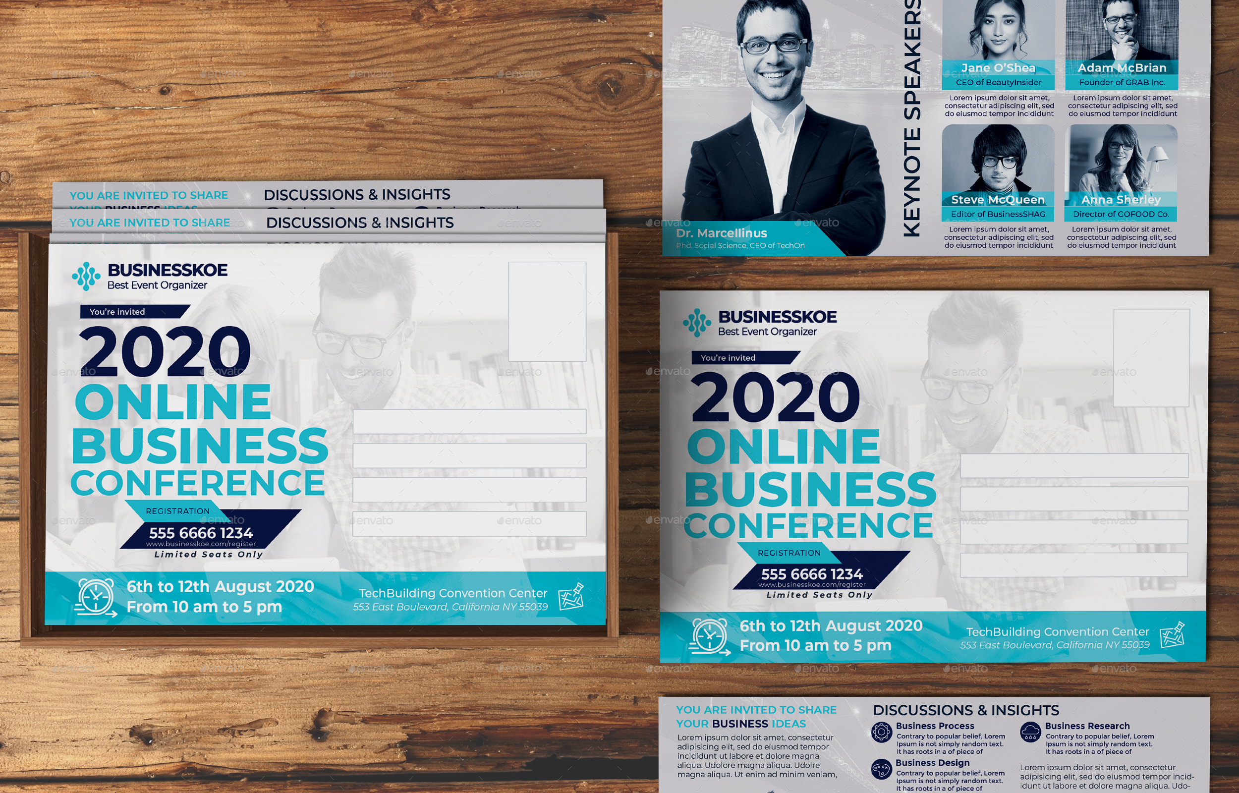 Business Conference Postcard, Print Templates | GraphicRiver
