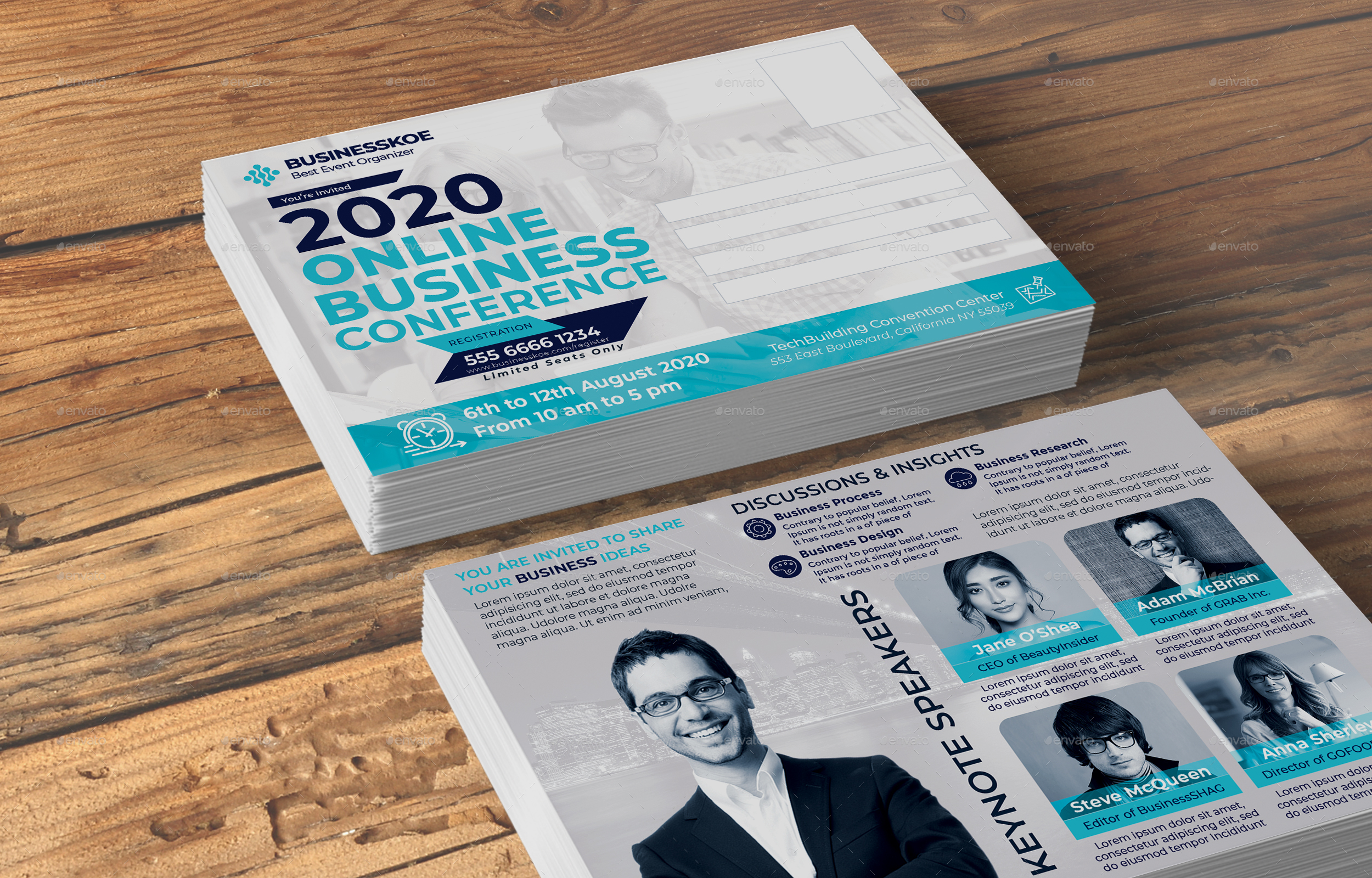 Business Conference Postcard, Print Templates | GraphicRiver