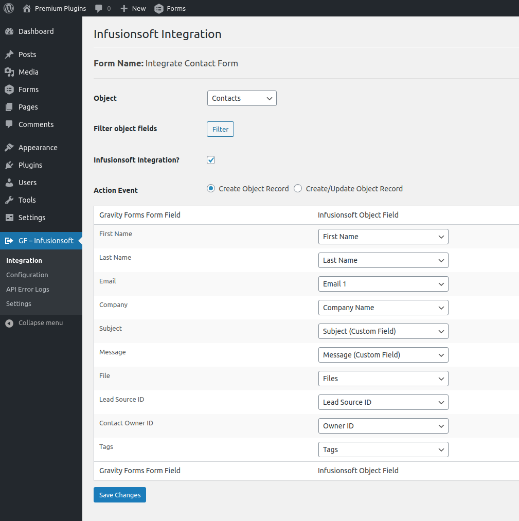 Gravity Forms Infusionsoft Integration Gravity Forms Keap Crm Integration By Obtaincode