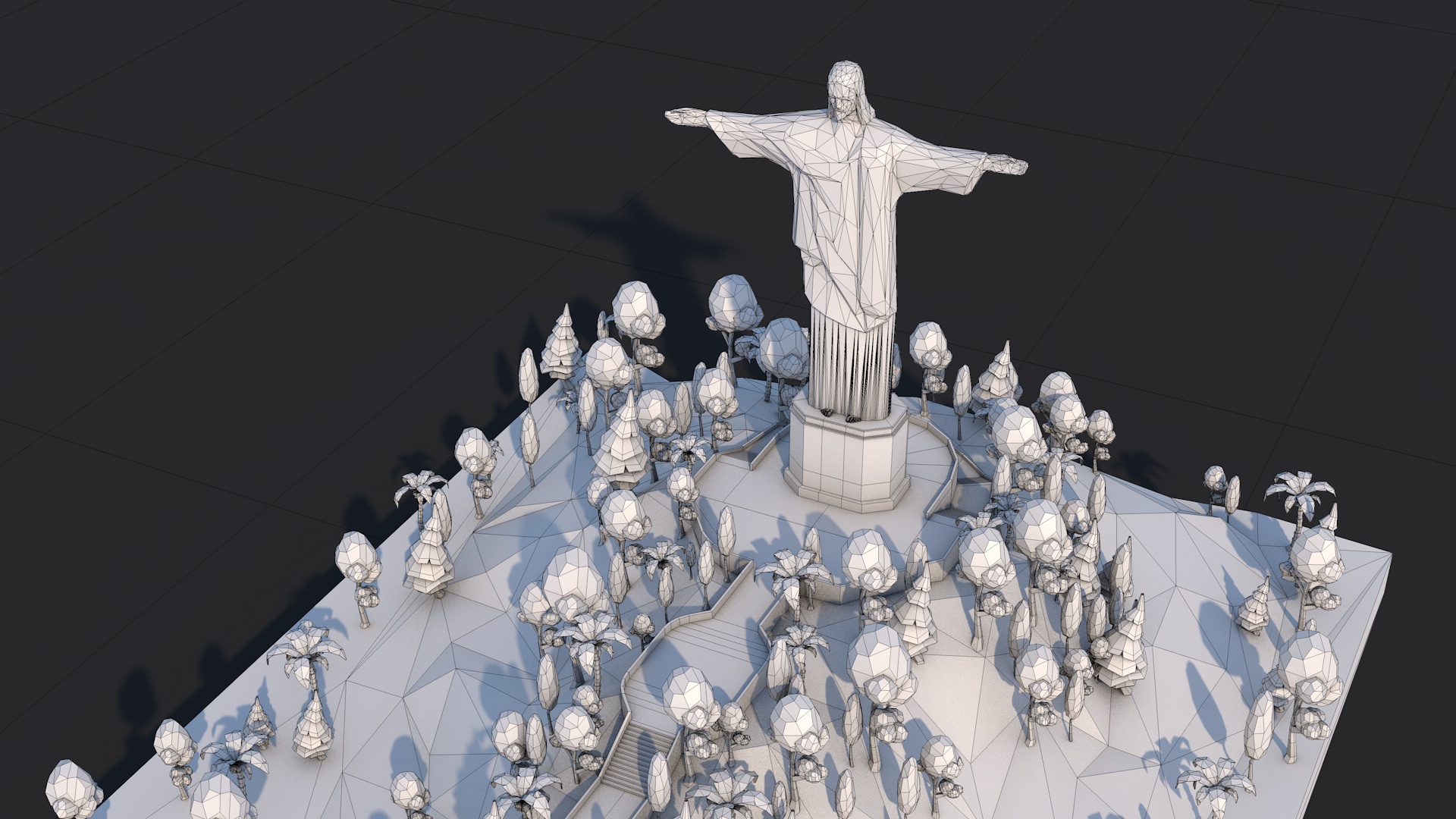 Low Poly Christ The Redeemer Statue Landmark by multimedia4d | 3DOcean