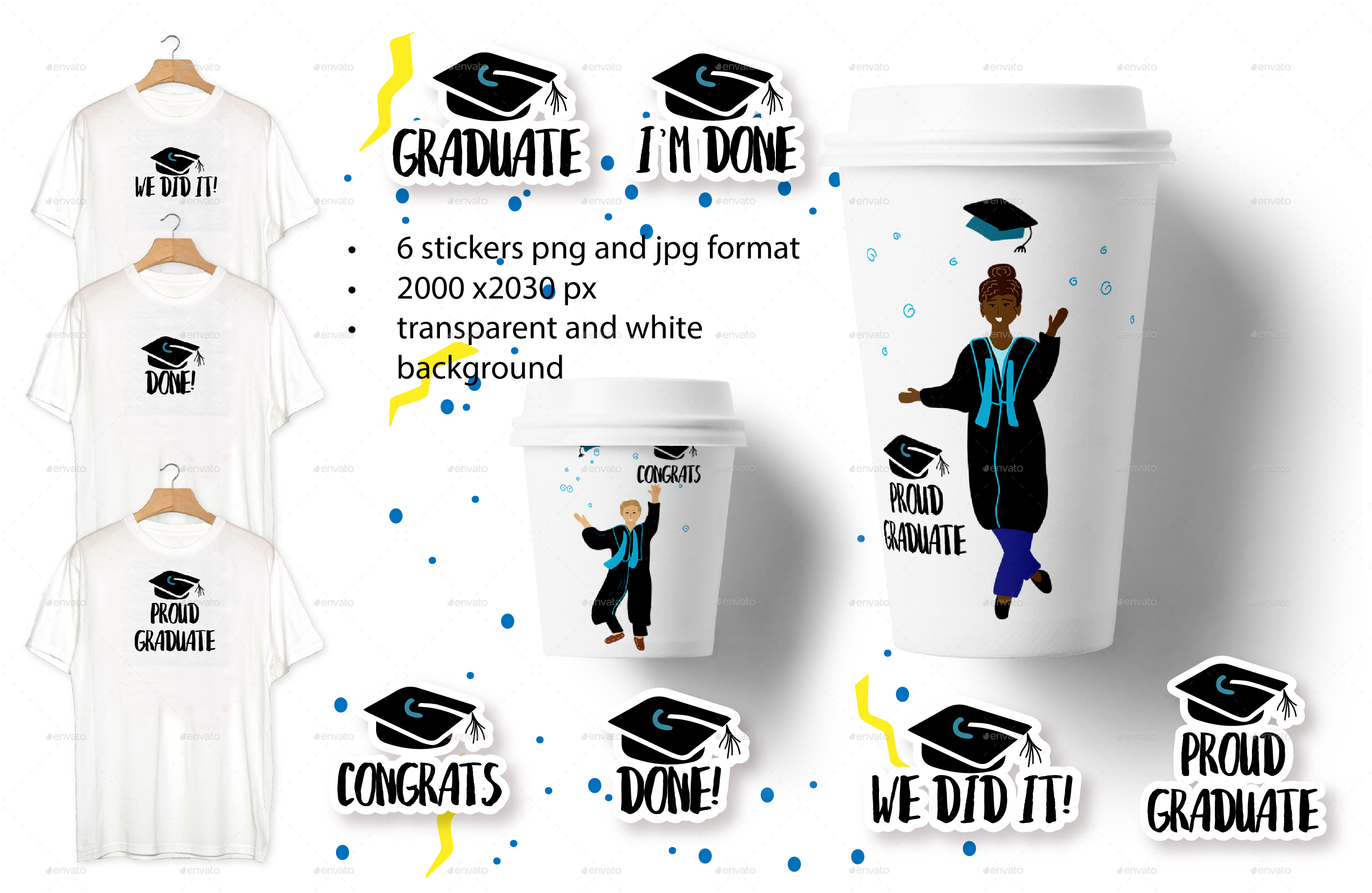 Graduate university students. Graduate party. 6 characters , 6 ...