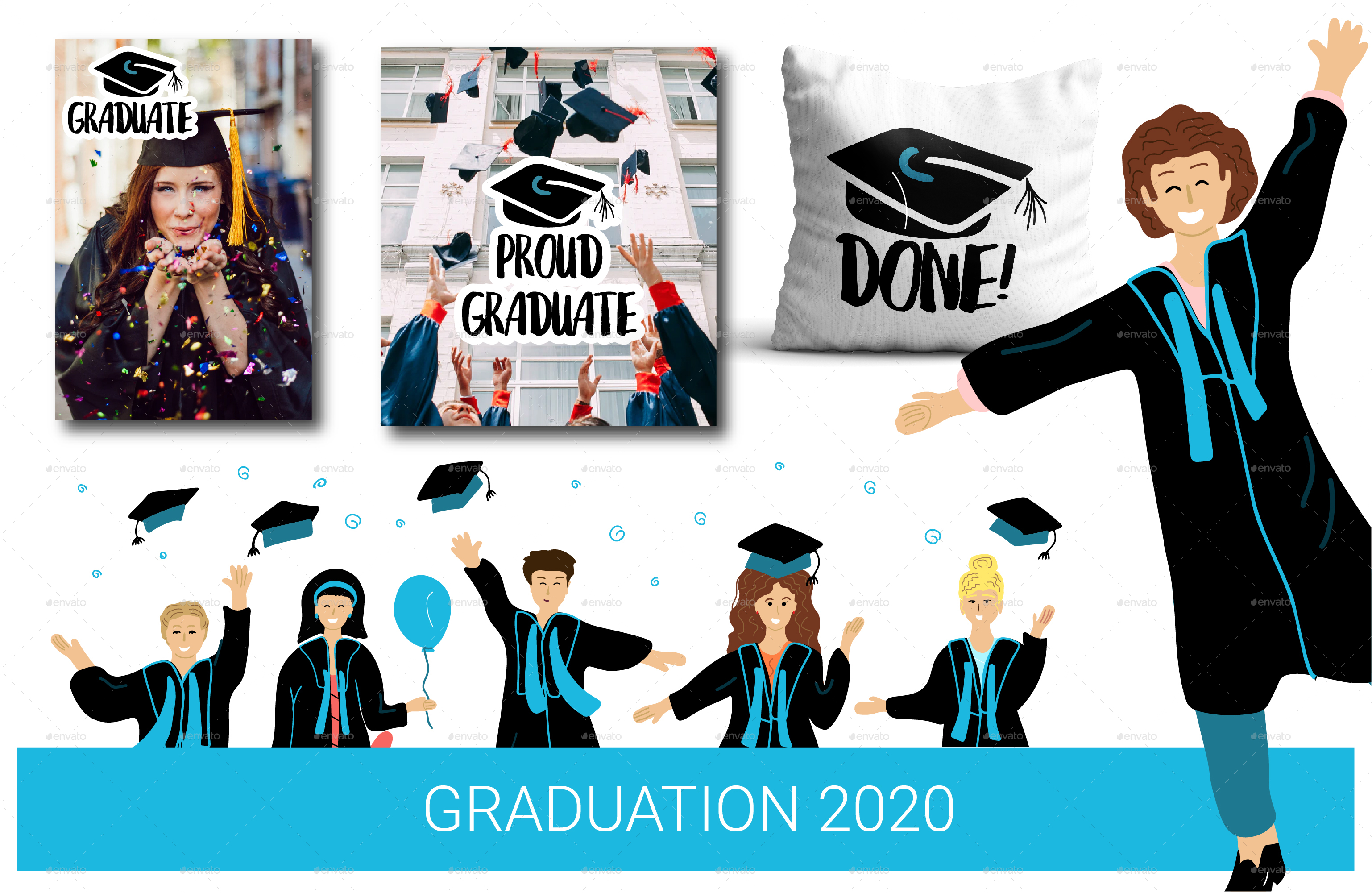 Graduate university students. Graduate party. 6 characters , 6 ...