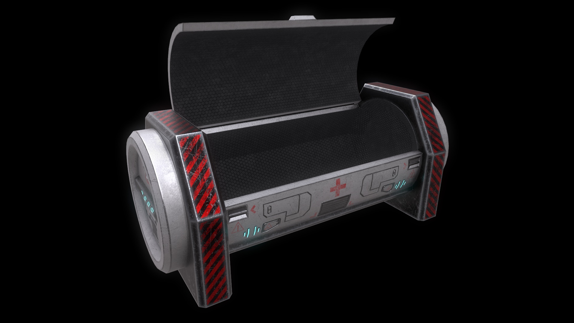 Sci-fi Crate (Container, Box) - Openable Door - Low Poly by Aderans3D