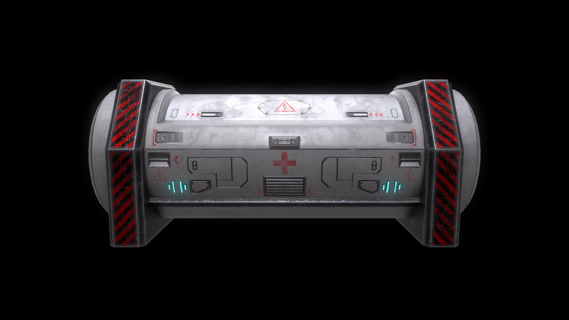 Sci-fi Crate (Container, Box) - Openable Door - Low Poly by Aderans3D