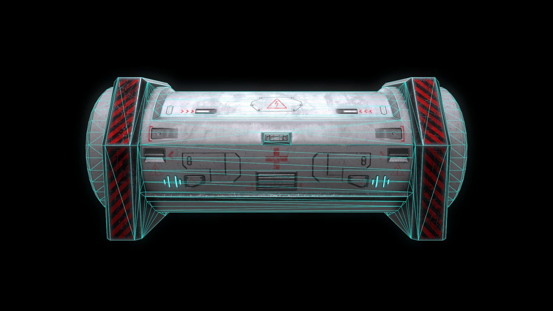 Sci-fi Crate (Container, Box) - Openable Door - Low Poly by Aderans3D