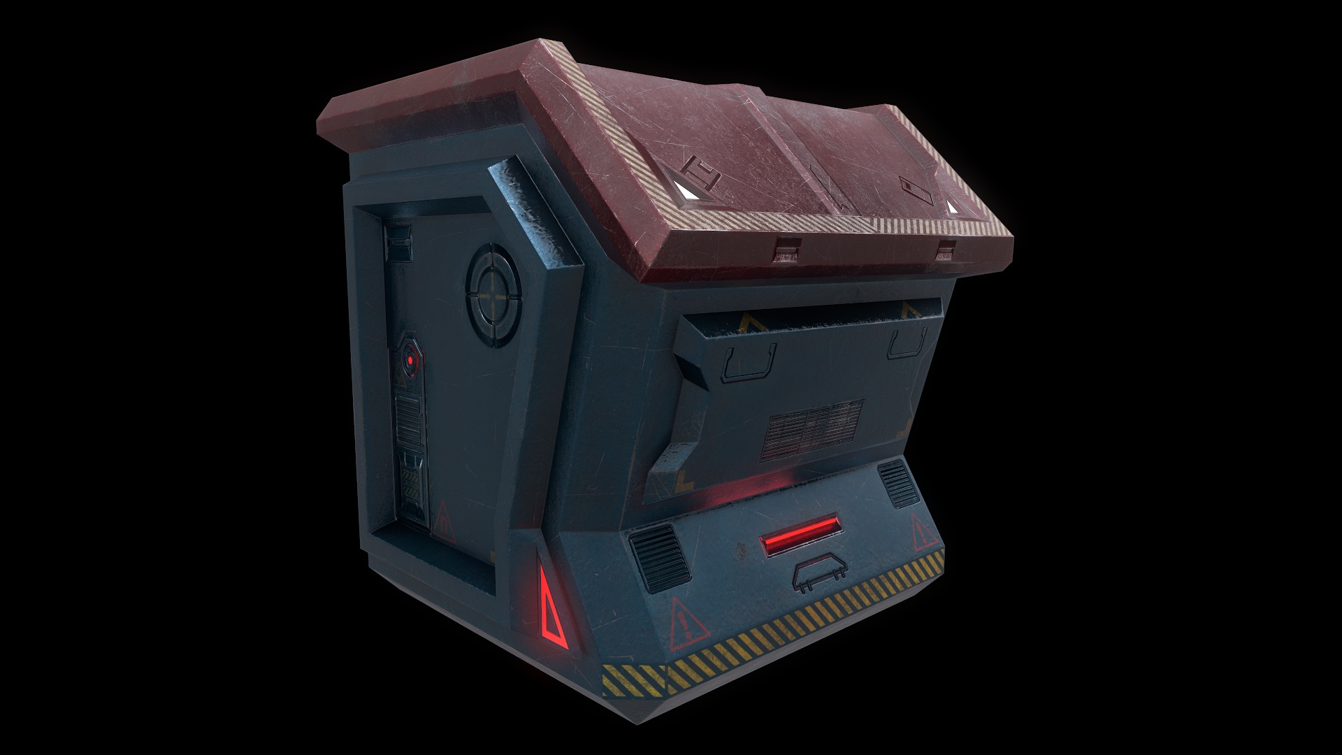 6 Models Sci-fi Crate Pack (Container, Box) - Openable Door - Low Poly ...