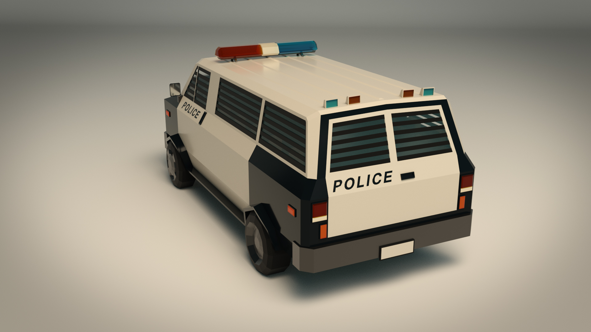 Low Poly Police Van 04 by Linder-Media | 3DOcean