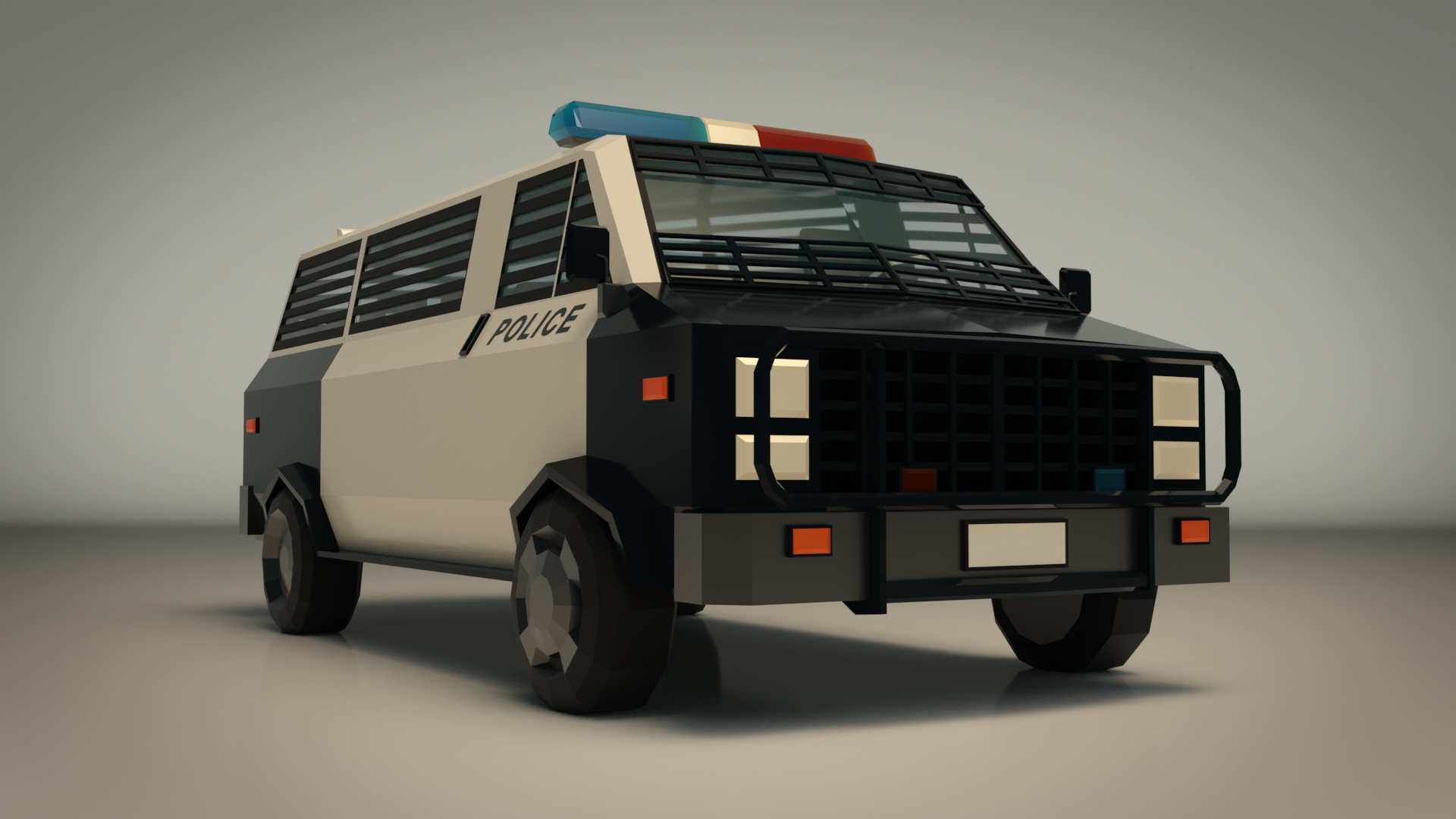 Low Poly Police Van 04 by Linder-Media | 3DOcean