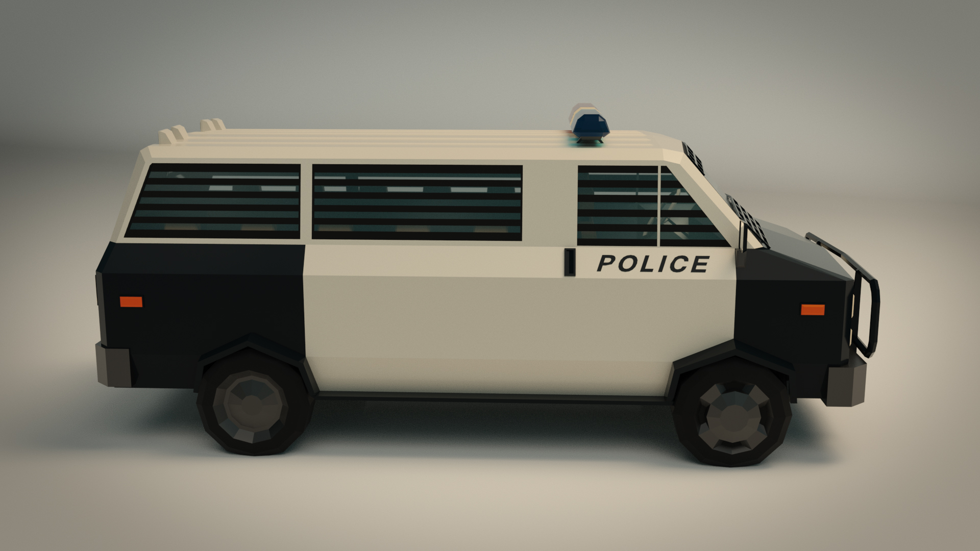 Low Poly Police Van 04 by Linder-Media | 3DOcean