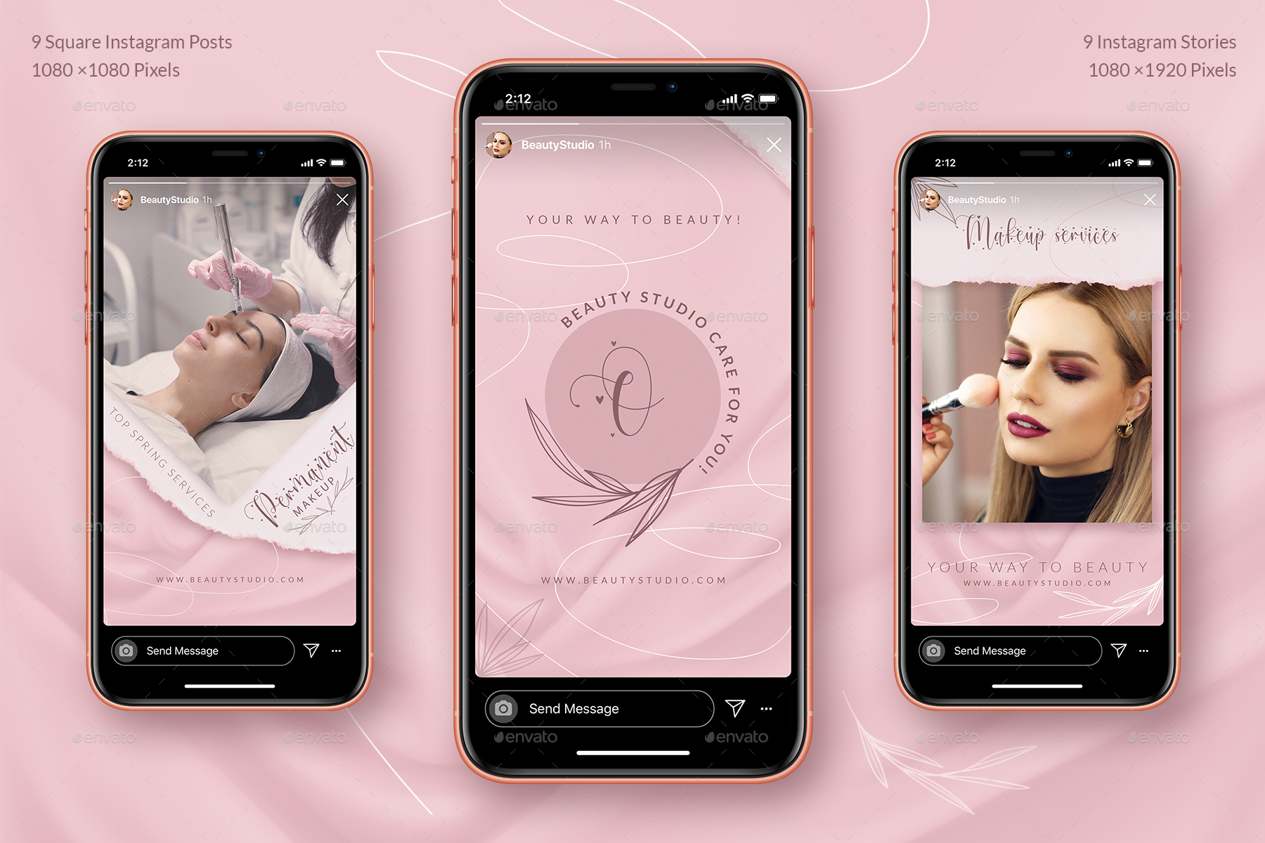 Beauty Studio Instagram, Web Elements | GraphicRiver