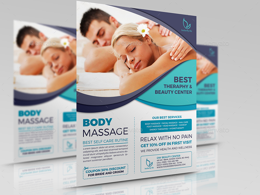 Massage Flyer Template, Print Templates | GraphicRiver