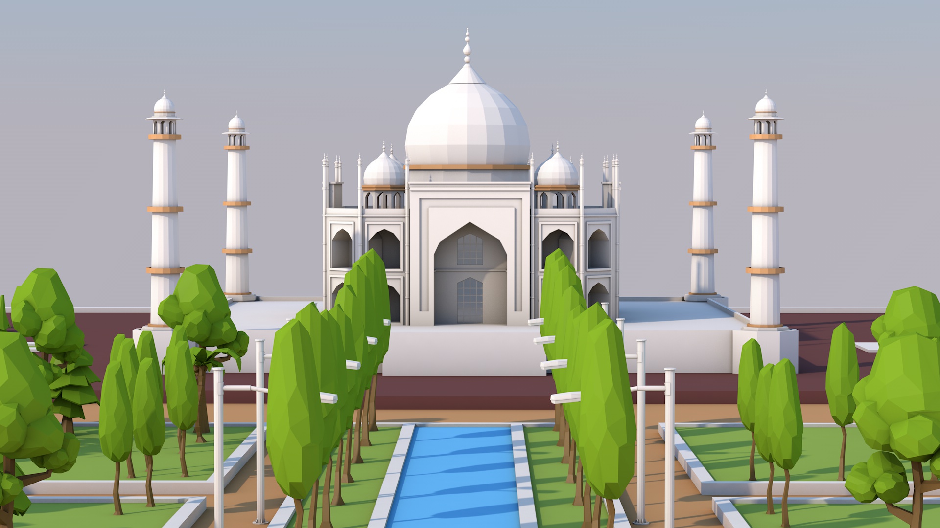 Low Poly Taj Mahal Landmark by multimedia4d | 3DOcean