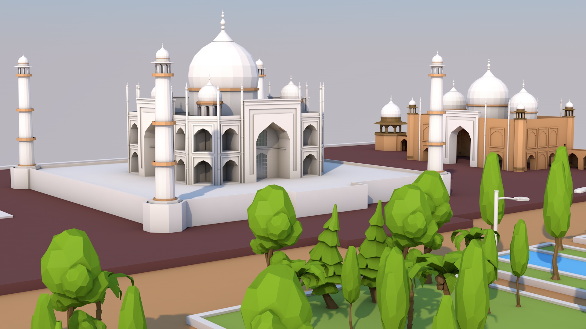 Low Poly Taj Mahal Landmark by multimedia4d | 3DOcean